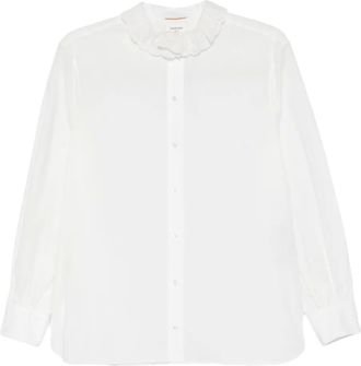Saint Laurent Hemd mit Spitzenkragen - Weiß