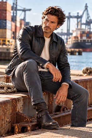 Milestone Lederjacke MSNagano Feines Lammleder, cleaner Biker-Look, markantes Karofutter