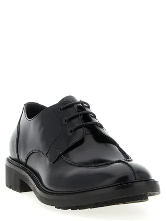 Saint Laurent Mens Black Calfskin Oxfords And Derbies Shoe