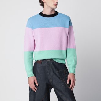 J.W.Anderson Cornflower Blue mens striped merino wool sweater