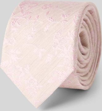 Olymp Krawatte aus Seiden-Mix mit floralem Allover-Stitching