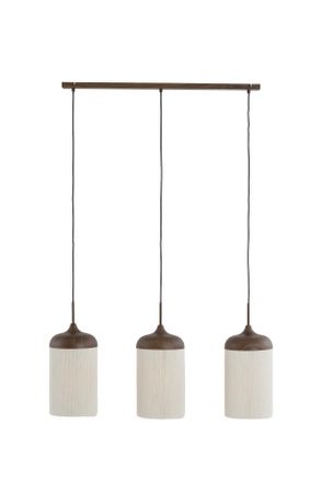 Light & Living Hängeleuchte Dania, Braun, Metall, Textil, rechteckig,rechteckig, 22x32x90 cm, Lampen & Leuchten, Innenbeleuchtung, Leuchten nach Räumen, Esstischlamp