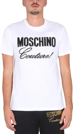 Moschino Logo-Print Crewneck T-Shirt - White