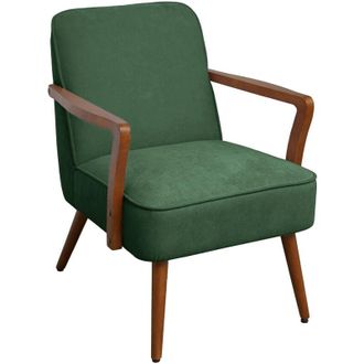 SVITA TUVA Loungesessel Akzentstuhl vintage Wohnzimmer Schlafzimmer Dunkelgr&uuml;n