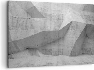 Arttor Wandbilder Dekoration Wohnzimmer Beton Wand Grau Bilder auf Leinwand 120x80cm Leinwandbild mit Rahmen Schlafzimmer Küche Deko Wand Kunstdruck Art Groß