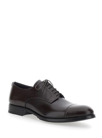 Lidfort Mens Lace-Up Shoes Antick Leather Blue Sole Flat