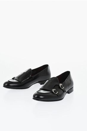 Corneliani Brushed Leather Monk Strap Derby size 44,5