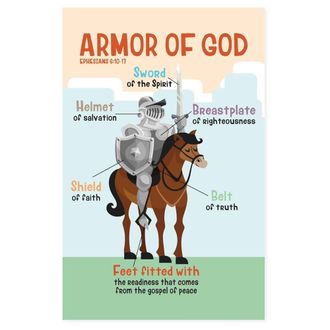 Generic Biblical Values Posters for Children - The Full Armor of God Educational Set, Inspirational Gift for Sunday School Teachers, Pastors, and Christian Fa