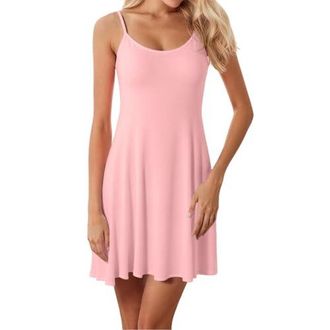 Generic Robe de nuit d&eacute;t&eacute; pour femme avec bonnet de poitrine - Grande taille, Rose, XXL