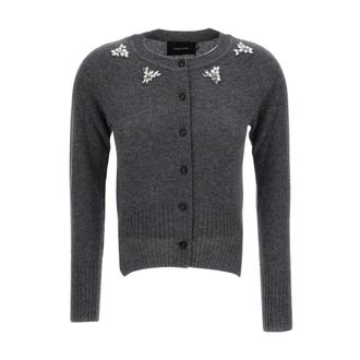 Simone Rocha Entspannter Cardigan mit Perlenbesatz aus Kaschmir - - Knitwear - Damen - Grau - S