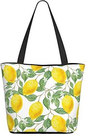 AOOEDM Sac &agrave; provisions pour femme motif citrons jaunes 33 x 28 x 17 cm. Le cadeau parfait pour la Saint-Valentin. Cest de la Saint-Valentin pour maman, fill