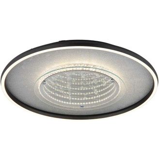 Globo Lighting Deckenleuchte Deckenlampe Wohnzimmerlampe Aluminium schwarz matt Glas 3D Effekt LED D 51,5 cm