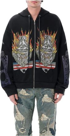 Who Decides War by Ev Bravado Homme, Sweatshirts et sweats &agrave; capuche, Noir, Taille: S Engulfed Memories Zip Up