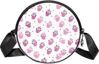 Generic Sac &agrave; bandouli&egrave;re Circle pour femme, petit sac &agrave; bandouli&egrave;re rose avec fermeture &eacute;clair, bretelles r&eacute;glables, sac &agrave; main rond d&eacute;contract&eacute; pour femmes 