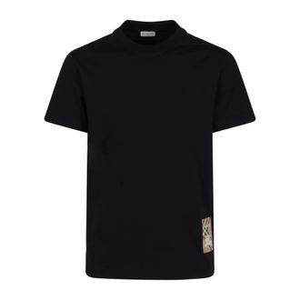 Burberry Homme, Tops, Noir, Taille: S Check Label T-Shirt