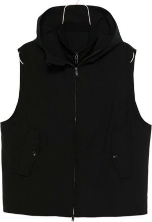 Emporio Armani Homme, Vestes, Noir, Taille: XL Hooded Zip Vest