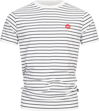 Kronstadt Herren KSTimmi Organic T-Shirt aus 100% Baumwolle mit Rundhals-Ausschnitt | Herrenshirt Sommershirt Offwhite Striped, XL