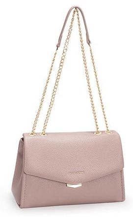 David Jones Paris - Sac port&eacute; &eacute;paule Ville - port&eacute; travers - Similicuir PU - Cha&icirc;ne Dor&eacute;e - Double Compartiment - Taille Moyenne - Pratique Chic El&eacute;gant Classique