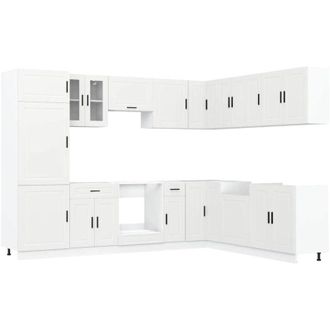 vidaXL 14-tlg. K&uuml;chenschrank-Set Porto Wei&szlig; Holzwerkstoff Vidaxl