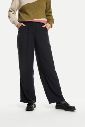 Matona Damen vegan Hose Pleated Mitternachtsblau