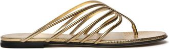Alev&igrave; Tongs plates Alev&igrave; avec fines lani&egrave;res en cuir imprim&eacute; l&eacute;zard