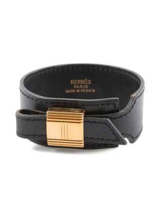 Hermès bracelet H en cuir (1999) - Noir