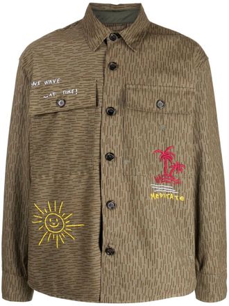 President's Hemd mit Stickerei - Braun