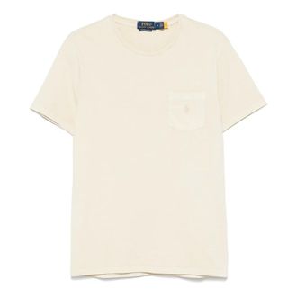 Polo Ralph Lauren Homme, Tops, Beige, Taille: XL T-shirt avec poche plaquée