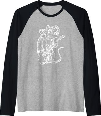 Seembo Maus spielt Gitarre Tier Gitarrist Lustiger Rockmusiker Raglan
