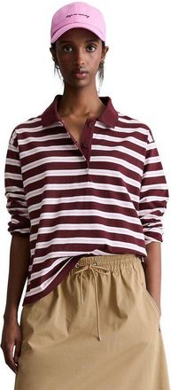 Marc O'Polo Denim Langarm-Poloshirt aus gestreiftem Single Jersey