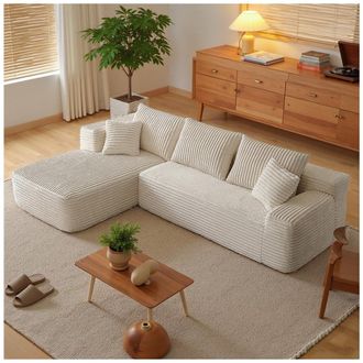 Generic Boneless Sofa Couches, Modulares Sofa Cord Sofa mit Schlaffunktion Cloud Cord Couch Ecksofa, L-Form, Cordsofa, Relaxsofa f&uuml;r Wohnzimmer