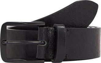 Calvin Klein Ceinture Homme Classic Flat Belt en Cuir, Noir (Black/Allover Print), 110 cm