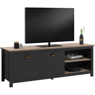 IDMarket Idmarket - TV-M&ouml;bel 140 cm Vintage isis Holz und Schwarz