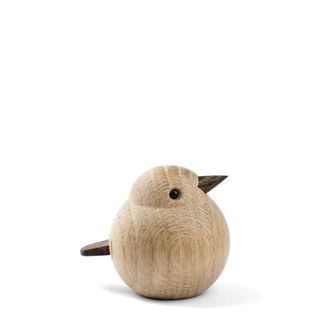 Novoform Design - Mini Sparrow - XS - Dekofigur, Holzfigur - Spatz - Eichenholz - Ma&szlig;e (LxBxH): 5 x 4,8 x 5,8 cm