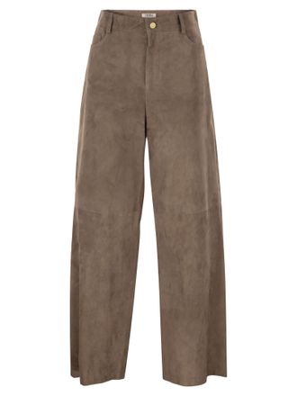Max Mara Smmfulmine pantalon large en cuir