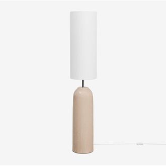 Sklum Lampadaire en c&eacute;ramique et lin Cannelle SKLUM Beige Cr&egrave;me