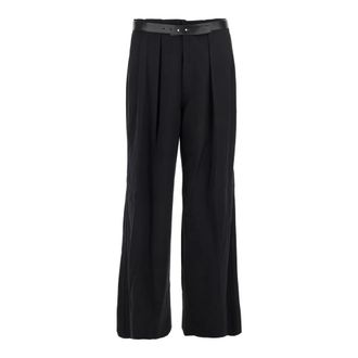 Juun.J Wollmischhose mit G&uuml;rtel - - Trousers - Herren - Blau - S