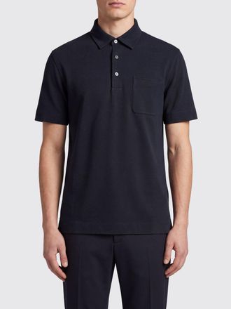 Ermenegildo Zegna Kurz&auml;rmeliges Baumwoll-Poloshirt von mit aufgesetzter Tasche