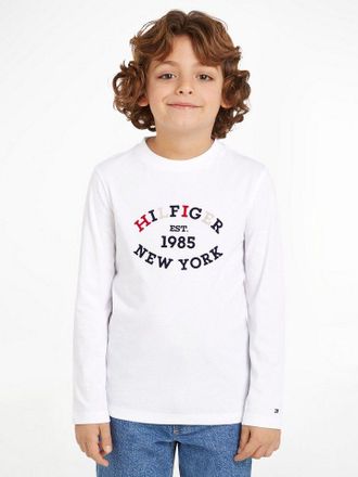 Tommy Hilfiger Langarmshirt MONOTYPE FLOCK REGULAR TEE LS Kinder bis 16 Jahre mit Logoschriftzug