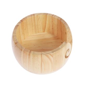 Generic Holzgarnschale, runder H&auml;kelhalter mit L&ouml;chern, Strickschalen aus Kiefernholz, Webgarn mit Deckel, tragbar(Wooden,Style A)