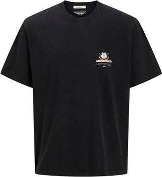 Jack & Jones Jorcartagena Back SS Crew Neck Tee, Noir, L Hommes