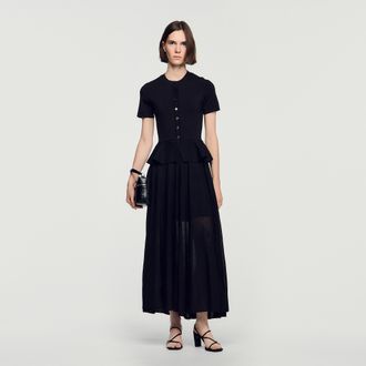 Sandro Langes Strickkleid mit Sch&ouml;&szlig;chen