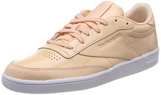 Reebok Femme Club C 85 Patent Sneakers Basses, Beige (Beige/weiß Beige/weiß), 40.5 EU