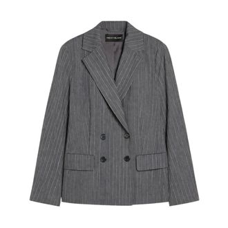 Pennyblack Femme, Vestes, Gris, Taille: 44 FR Blazer Crois&eacute; &agrave; Rayures Tennis