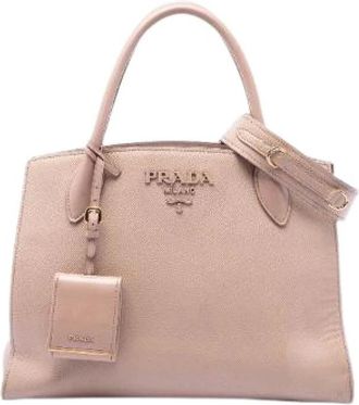 Prada Pre-owned Vintage Saffiano Satchel - Femme - Pre-owned - Beige - Taille: ONE Size