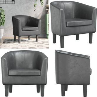 vidaXL Clubsessel Grau Kunstleder - Vidaxl