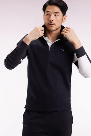 Eden Park Maillot &Agrave; Manches Longues En Jersey Colorblock Noir Coupe Droite