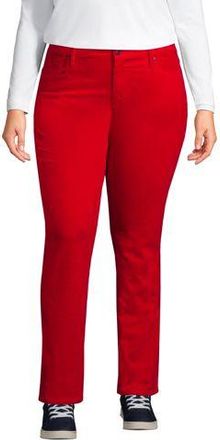 Lands End Straight Fit Cordhose Mid Waist, Damen, Größe:52 81 plus, Rot, Baumwoll-Mischung, by Lands End