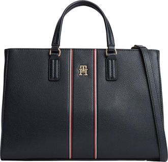 Tommy Hilfiger Damen Th Daily Satchel Corp Aw0aw18644 Ranzen, Blue (Space Blue)