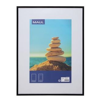 Maul cadre photo MAULart 30 x 40 cm | Cadre photo en plastique pour format portrait ou paysage |Avec passe-partout | Cadre interchangeable &agrave; poser | Id&eacute;al 